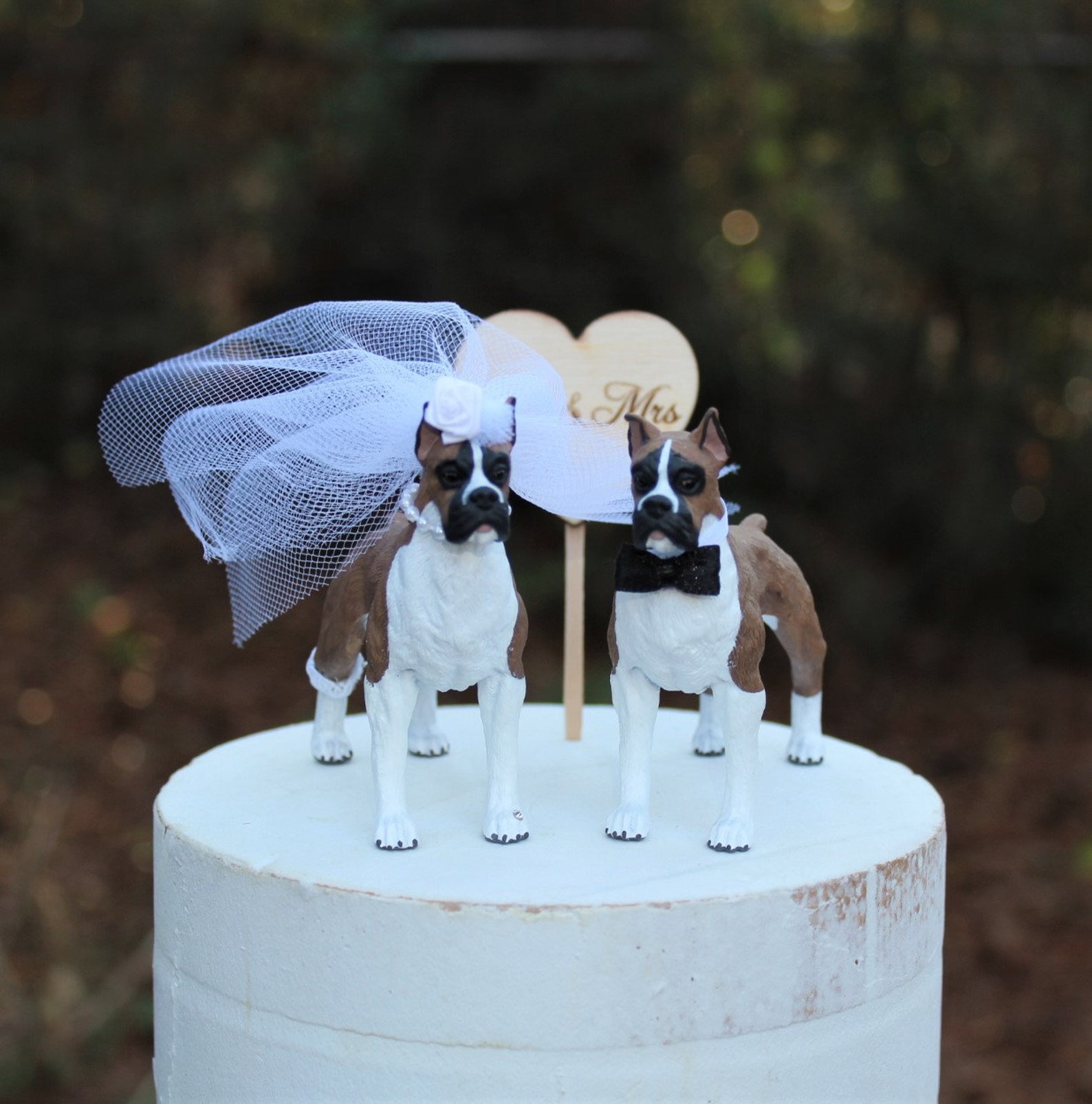 Boxer-dog-bride-groom-wedding-cake Topper-animal-pet-unique-funny ...