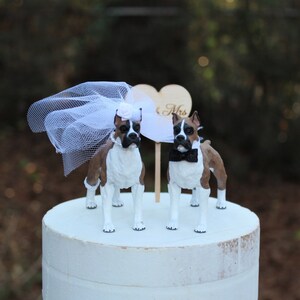 Boxer-dog-bride-groom-wedding-cake Topper-animal-pet-unique-funny ...