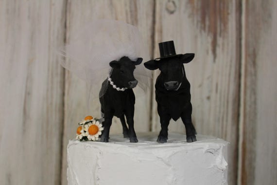 Paper & Party Supplies Cow Cake Topper-Family-Black Angus Cows-Barn ...