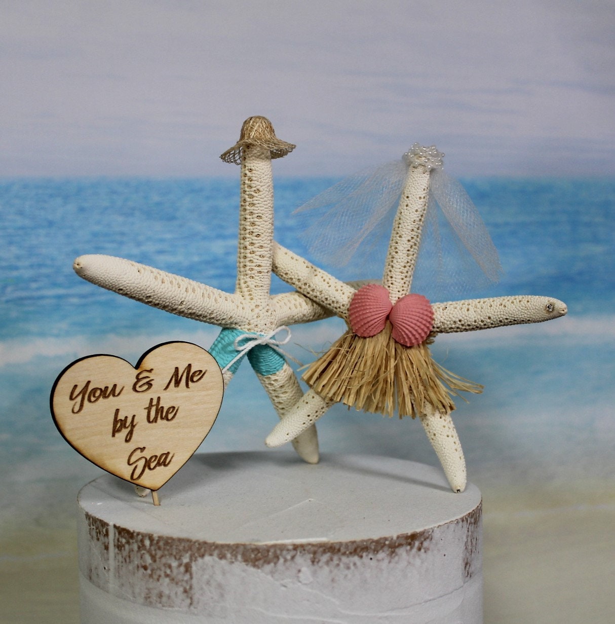 Beach Wedding Cake Topper Starfish Sea Ocean Handpainted | Etsy