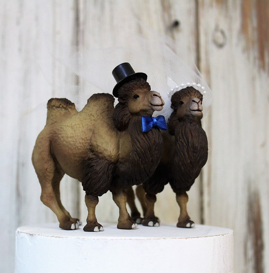 Camel Cake Topper, Bactrian-wedding-animal-bride-groom-desert-unique ...