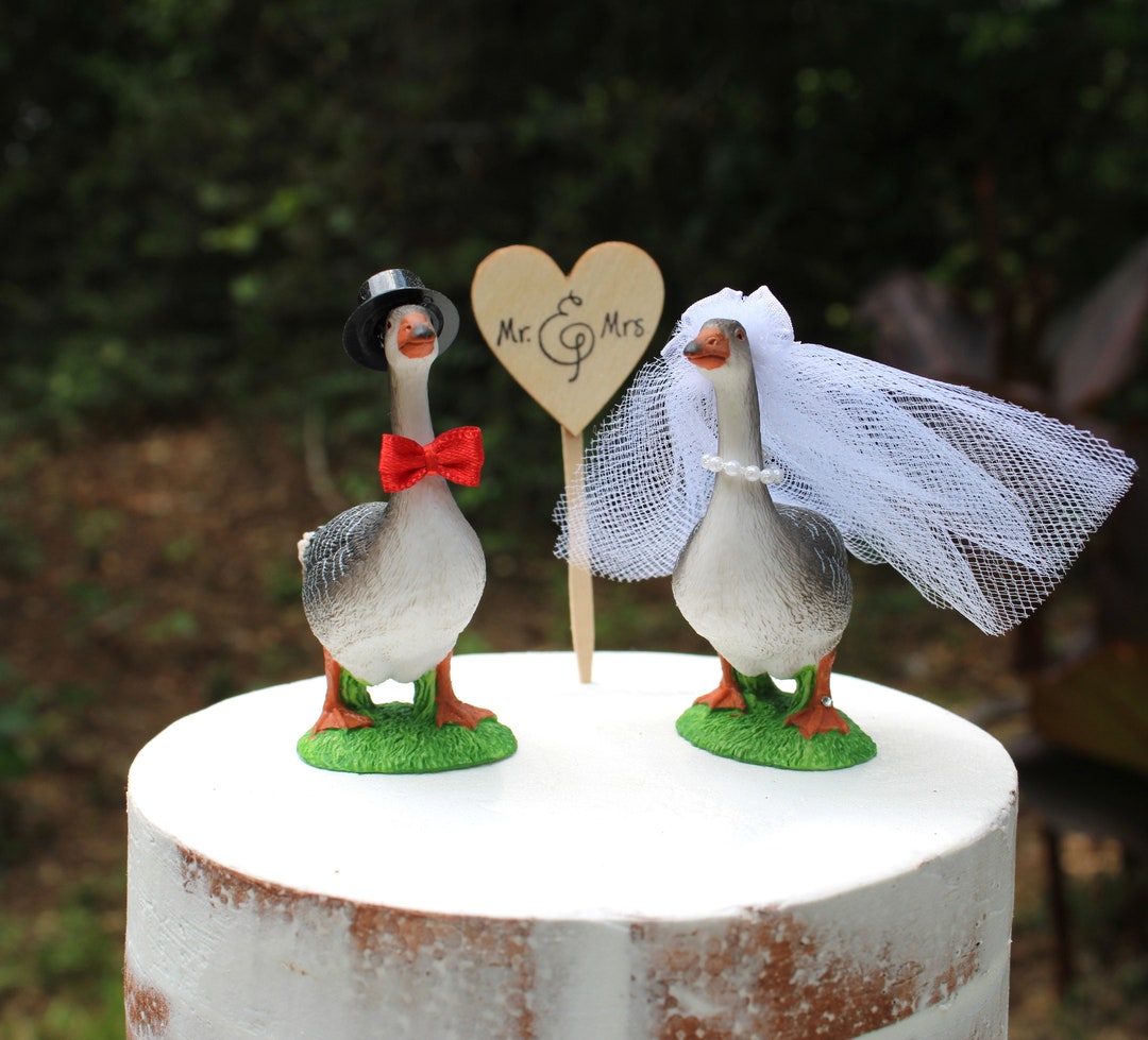 Goose-wedding-cake Topper-bride-groom-farm-animal-funny-unique-barn ...