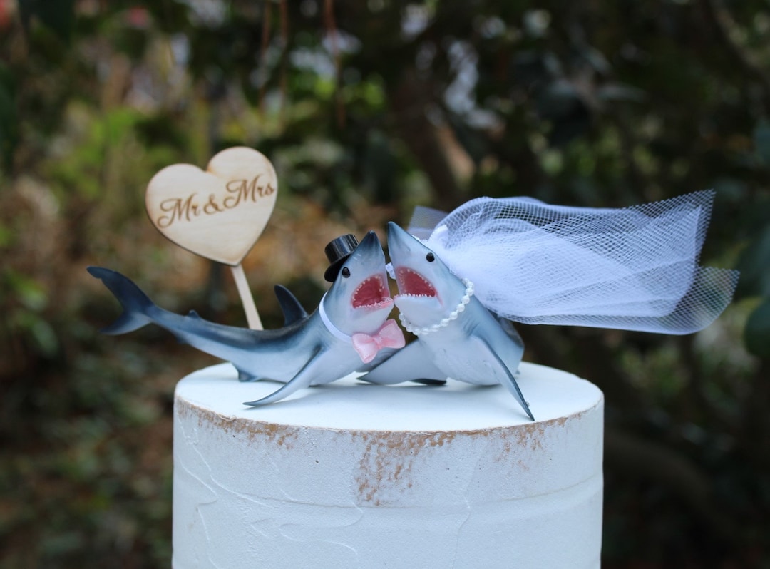 Shark Cake Topper, Short Fin Mako Shark-cake Topper, Beach Wedding Cake ...