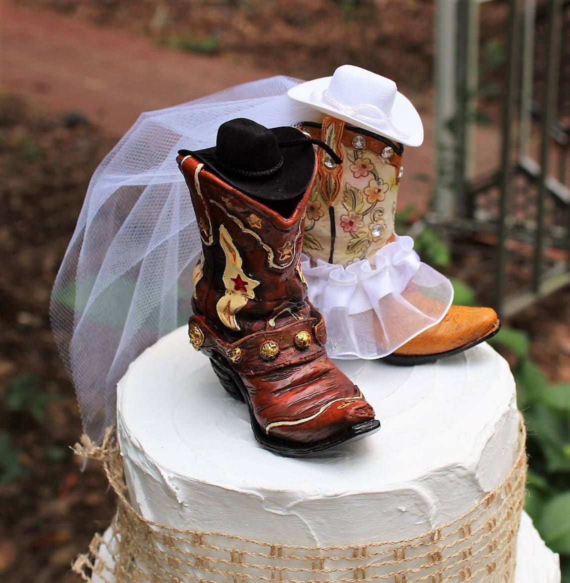 Boot Cake Topper Wedding Cake Topper Rustic Boot Cake - Etsy