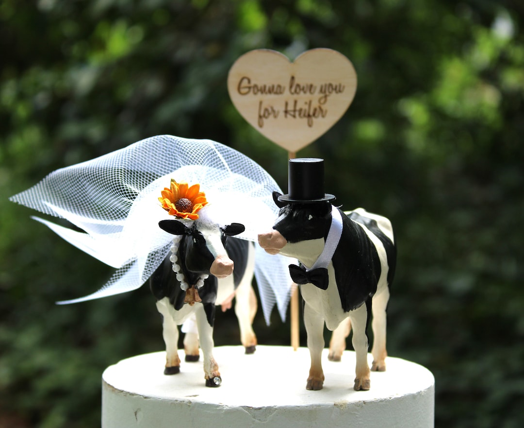 Holstein-cow-bull-wedding-cake Topper-farm-country Wedding-holstein ...