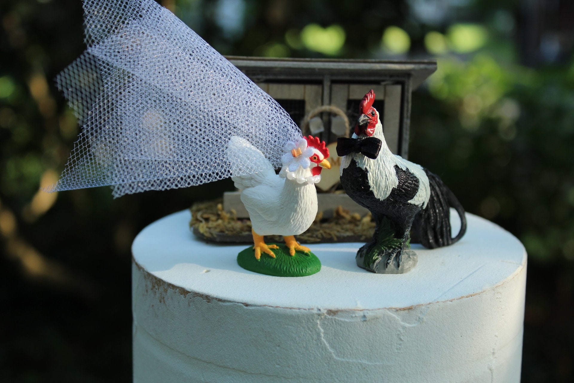 Rooster-hen-chicken-wedding-cake | Etsy