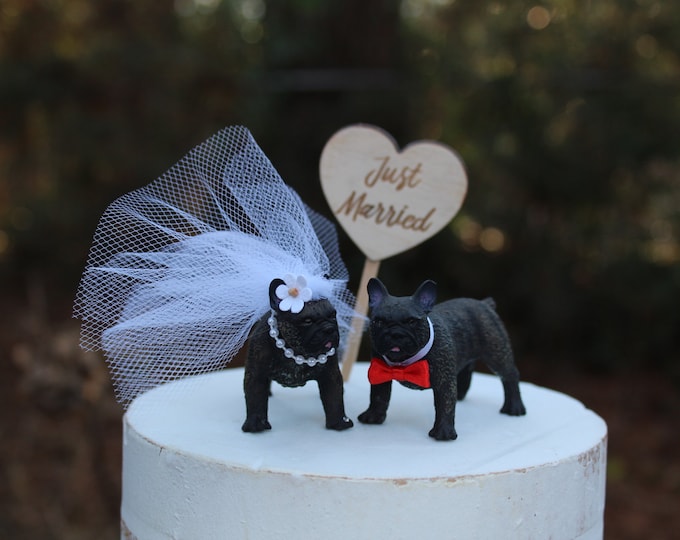 Bull Dog-french-dog-wedding-cake Topper-frenchies-bride-groom-animal ...