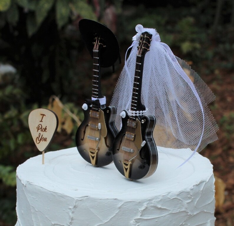 Guitar-electric-wedding Cake Topper-countrybride-groom-musical - Etsy