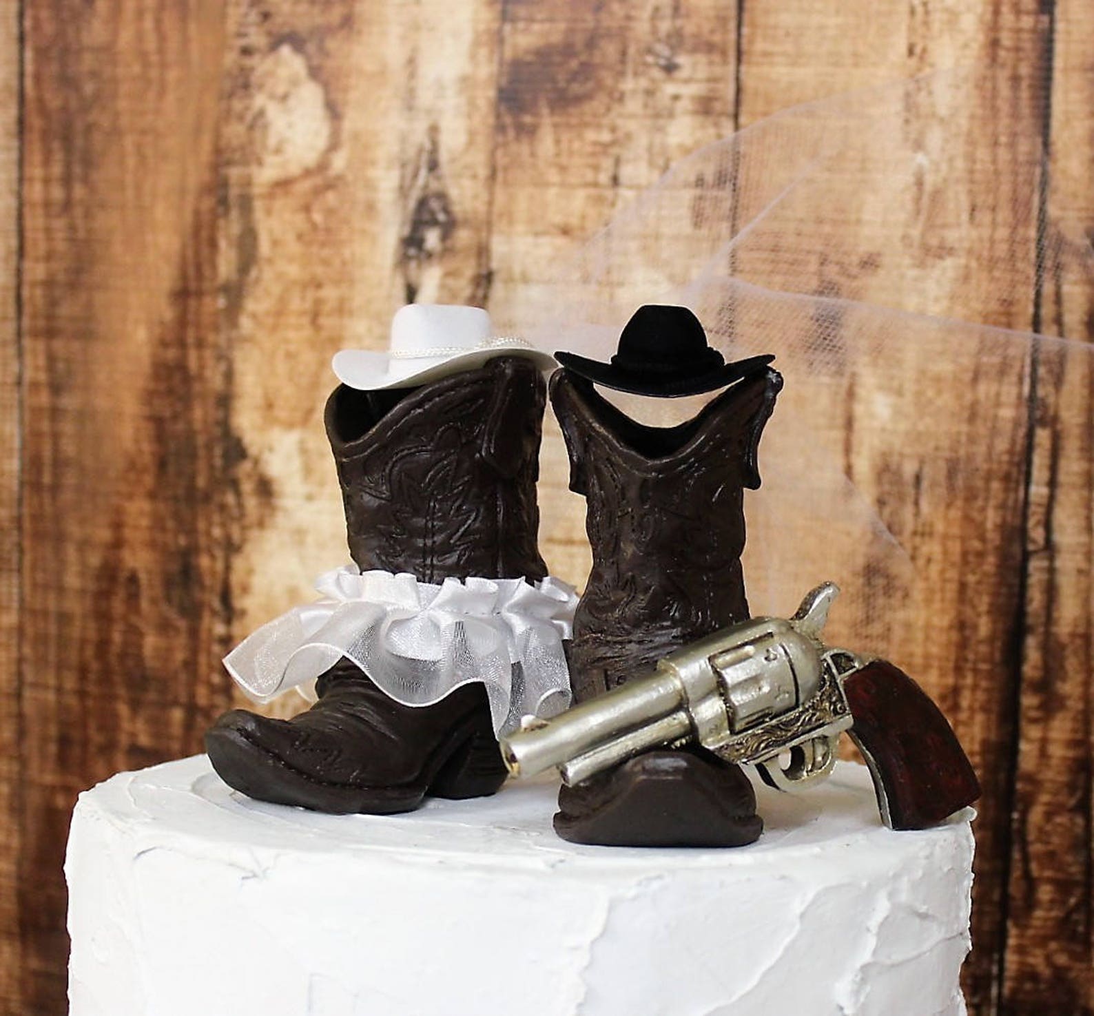 Boots and Gun Cake Topper, Hunting-shotgun Wedding, Rustic Western ...