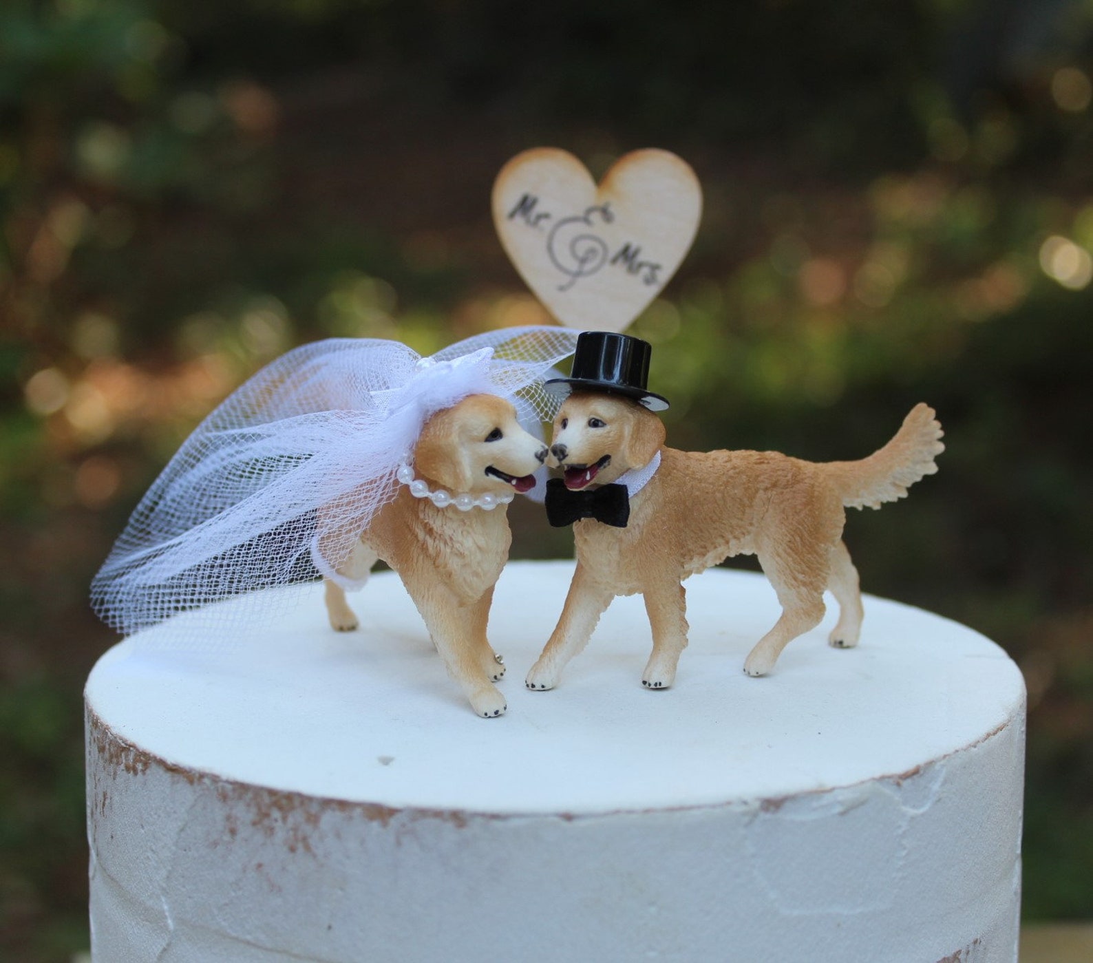 Golden Retriever-dog-bride-groom-wedding-animal-cake Topper-4 - Etsy