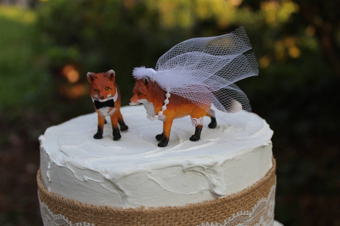 Fox Cake Topper Fox Wedding Cake Topper Animal Cake Topper | Etsy UK