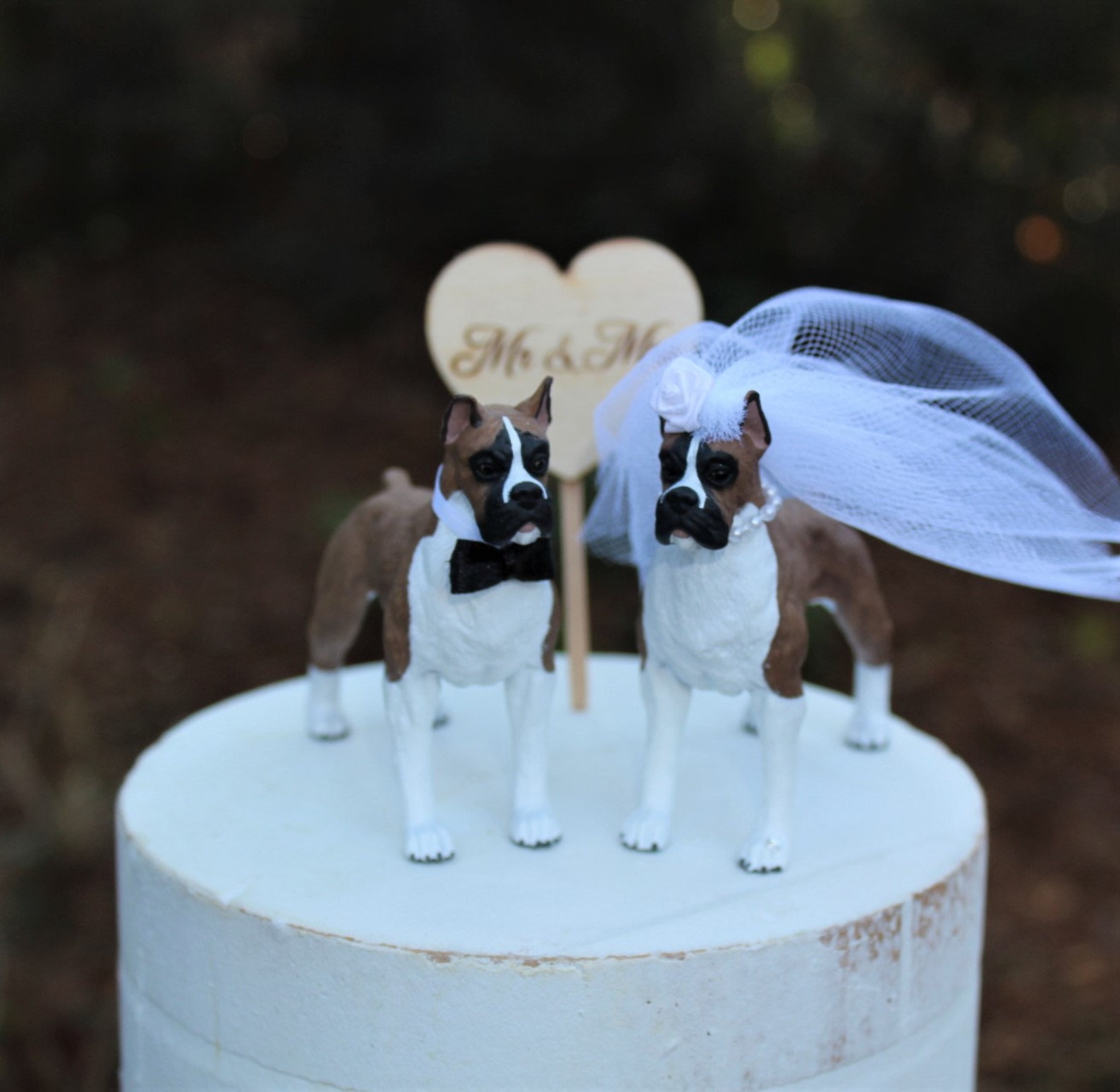 Boxer-dog-bride-groom-wedding-cake Topper-animal-pet-unique-funny ...