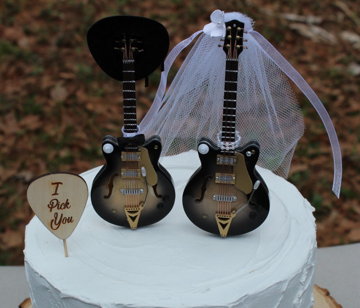 Guitar-Electric-Wedding Cake Topper-CountryBride-Groom-Musical | Etsy