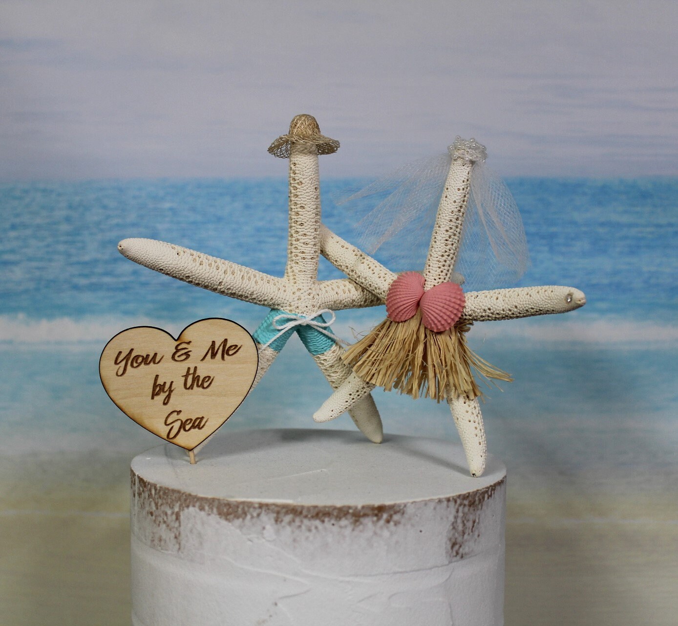 Beach Wedding Cake Topper Starfish Sea Ocean Handpainted | Etsy