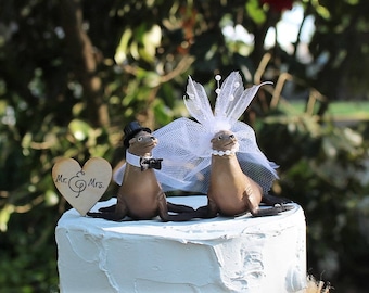 Seal-cake Topper-sea-bride-groom-wedding-ocean-animal-sea | Etsy