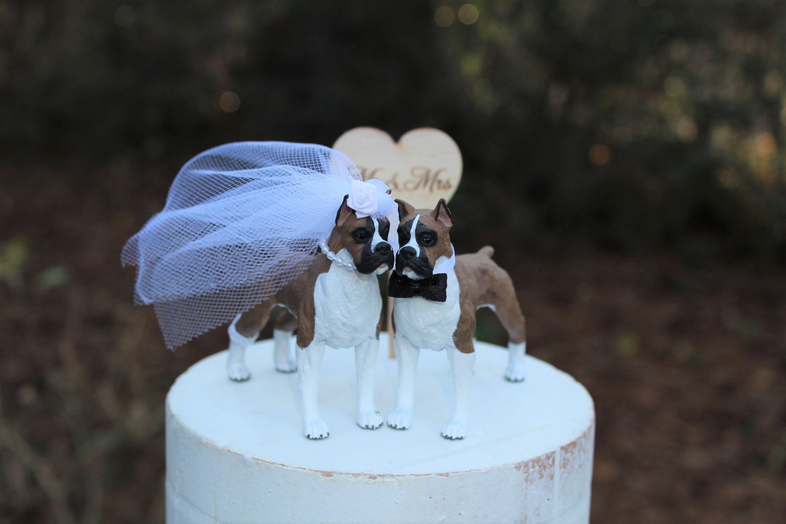 Boxer-dog-bride-groom-wedding-cake Topper-animal-pet-unique-funny ...