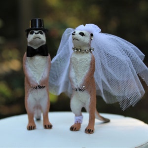 Meerkat Wedding Cake Topper-zoo-animal-mongoose-cat-bride-groom-africa ...