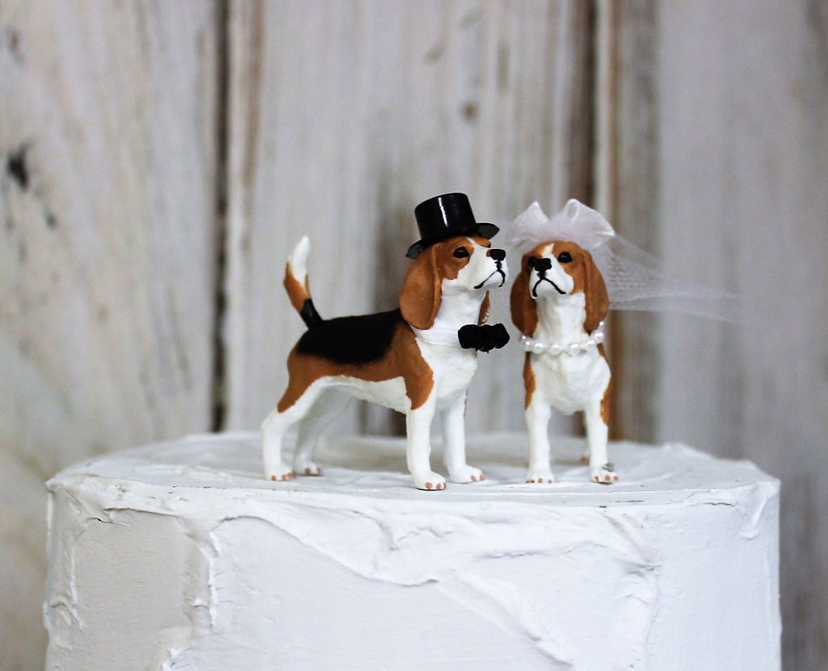 Beagle Wedding Cake Topper, Dog Cake Topper, Grooms Cake, Mans Best ...