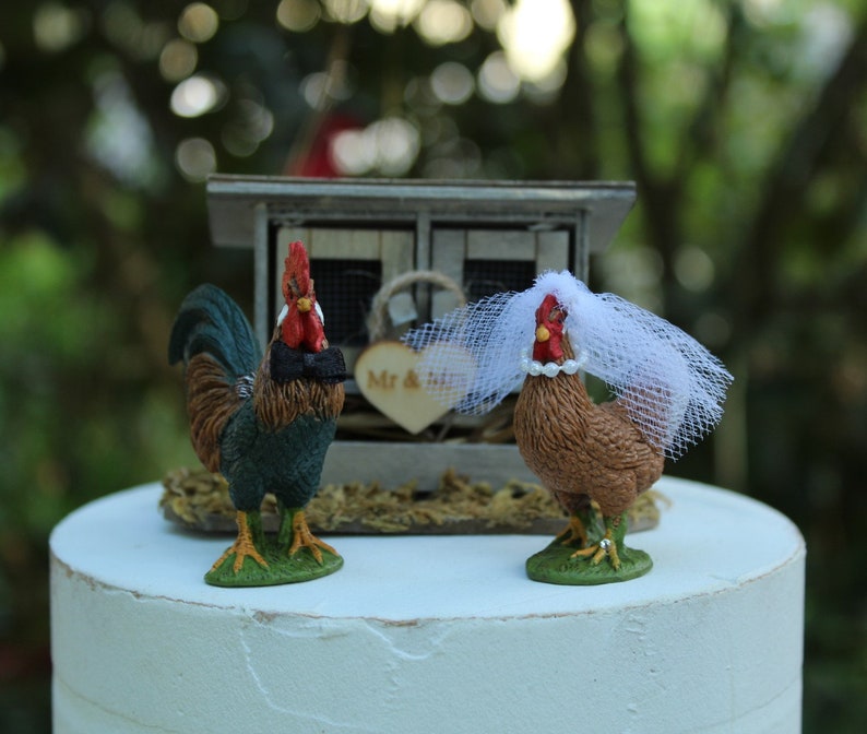 Rooster-hen-chicken-wedding-cake - Etsy