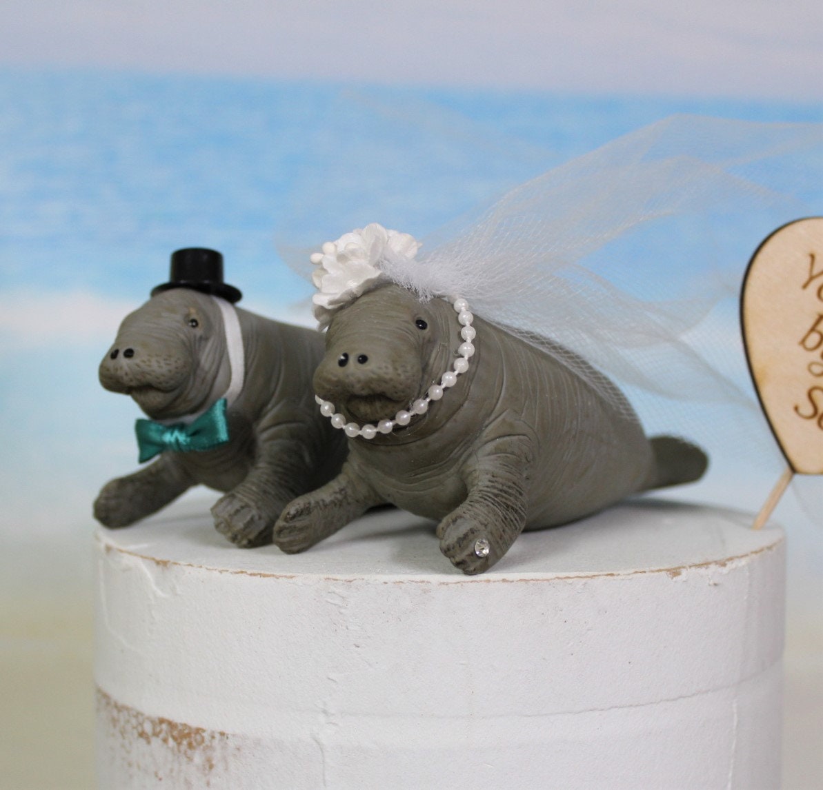 Manatee Wedding Cake Topper Beach-ocean wedding Cake | Etsy