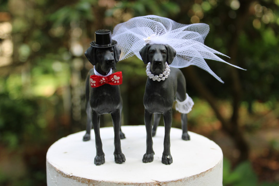 Great Dame-dog-bride-groom-wedding-cake Topper-animal-pet-unique-funny ...