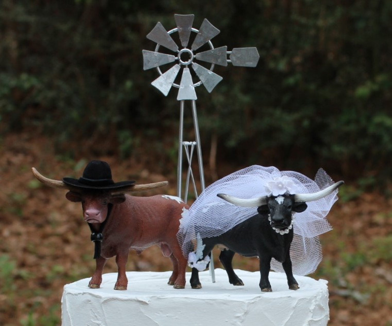 Longhorn-cow-bull-wedding Cake Topper-barn-texas-cake Topper-bride ...