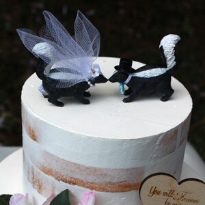 Skunk-bride-groom-wedding-cake Topper-animal-wildlife - Etsy