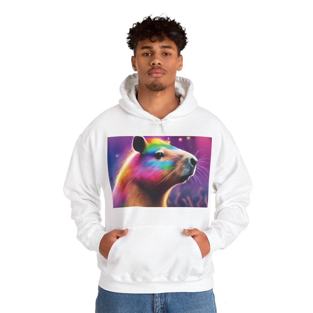 Rainbow Hoodie, Pride Capybara, LGBT Cute Animal, Unisex Hooded ...