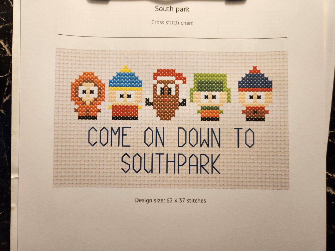 Southpark Kenny Cartman Mr Hankey Kyle Stan ,simple Easy Cross Stitch ...