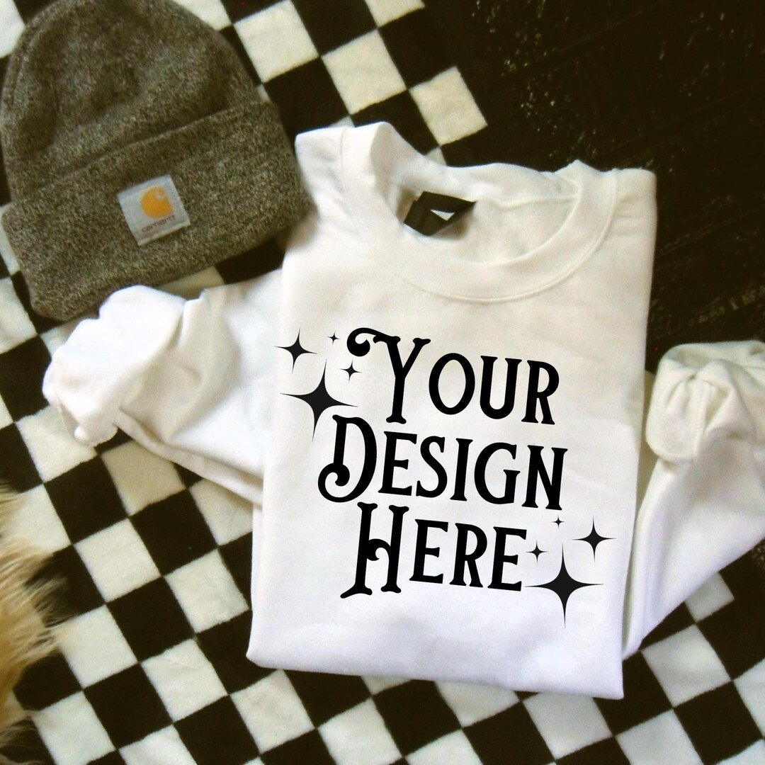 Crewneck Mockup, Flatlay Mockup, Neutral Mockup, Gildan 50/50 Fleece ...