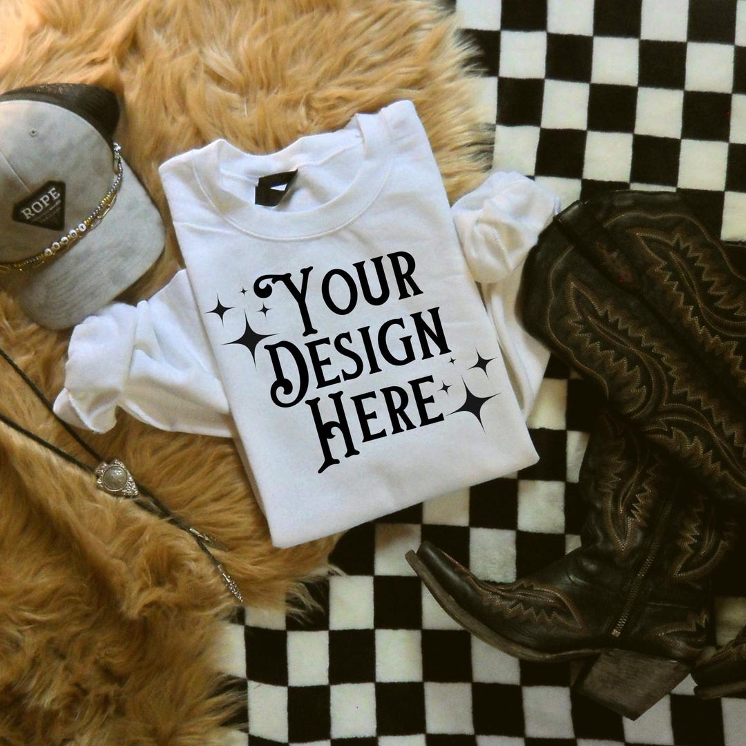 Crewneck Mockup, Flatlay Mockup, Neutral Mockup, Gildan 50/50 Fleece ...