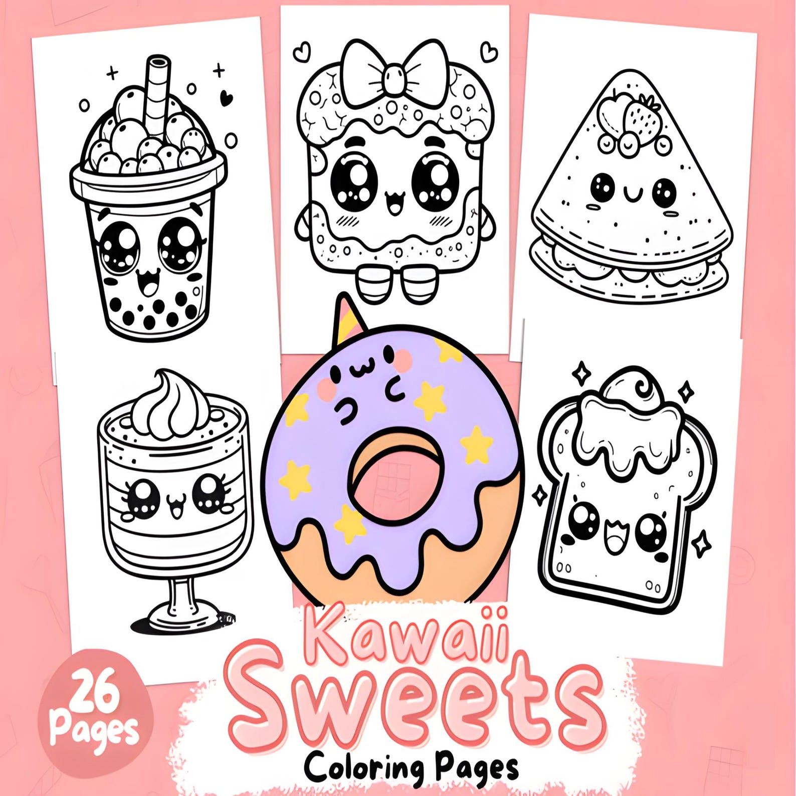 Sweet & Cute Kawaii Coloring Pages - Adorable Printable Fun for Kids ...