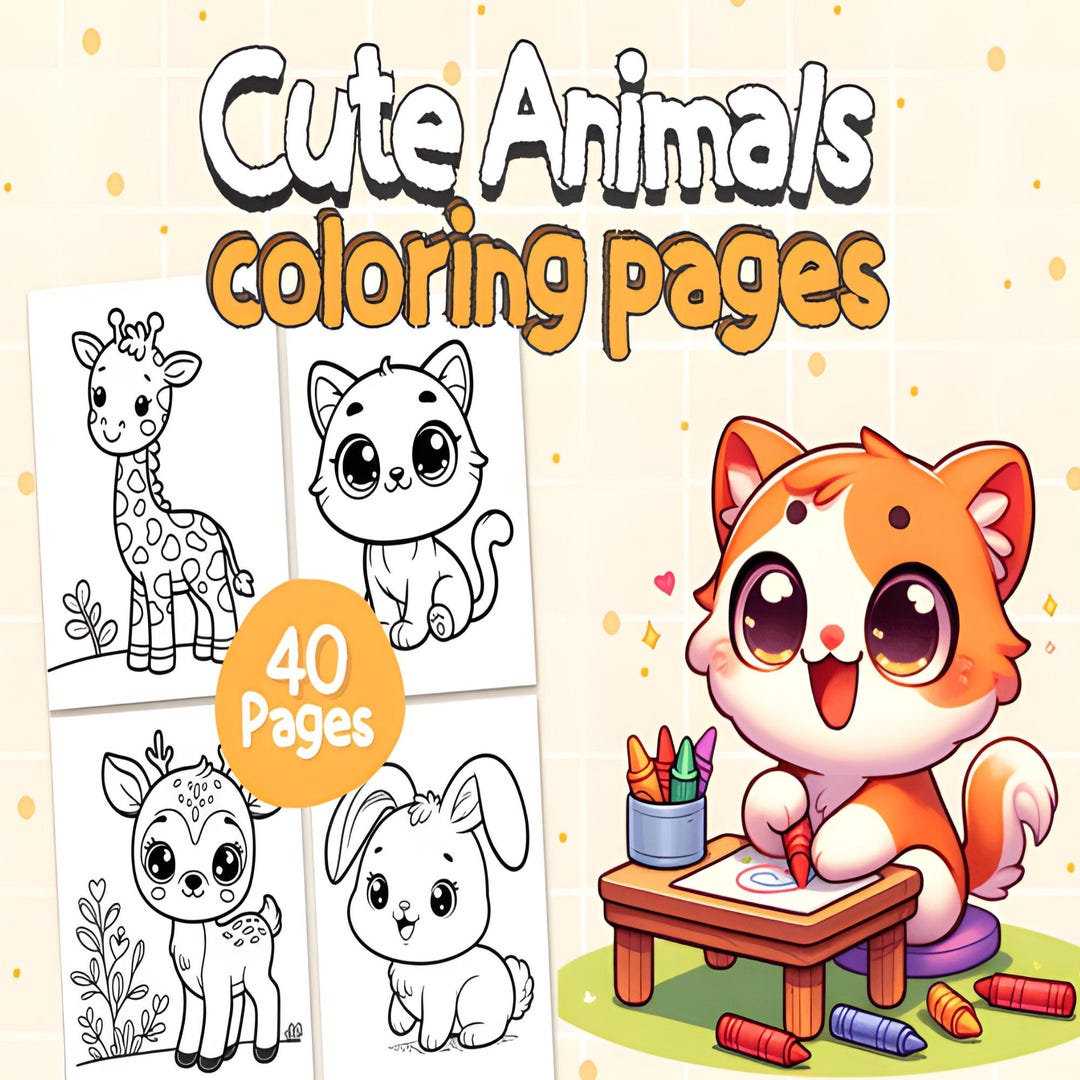 Cute Animals Coloring Pages for Kids | Fun and Printable PDF Download ...