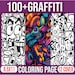 100 Graffiti Coloring Pages | Digital Printable PDF Download for Street ...