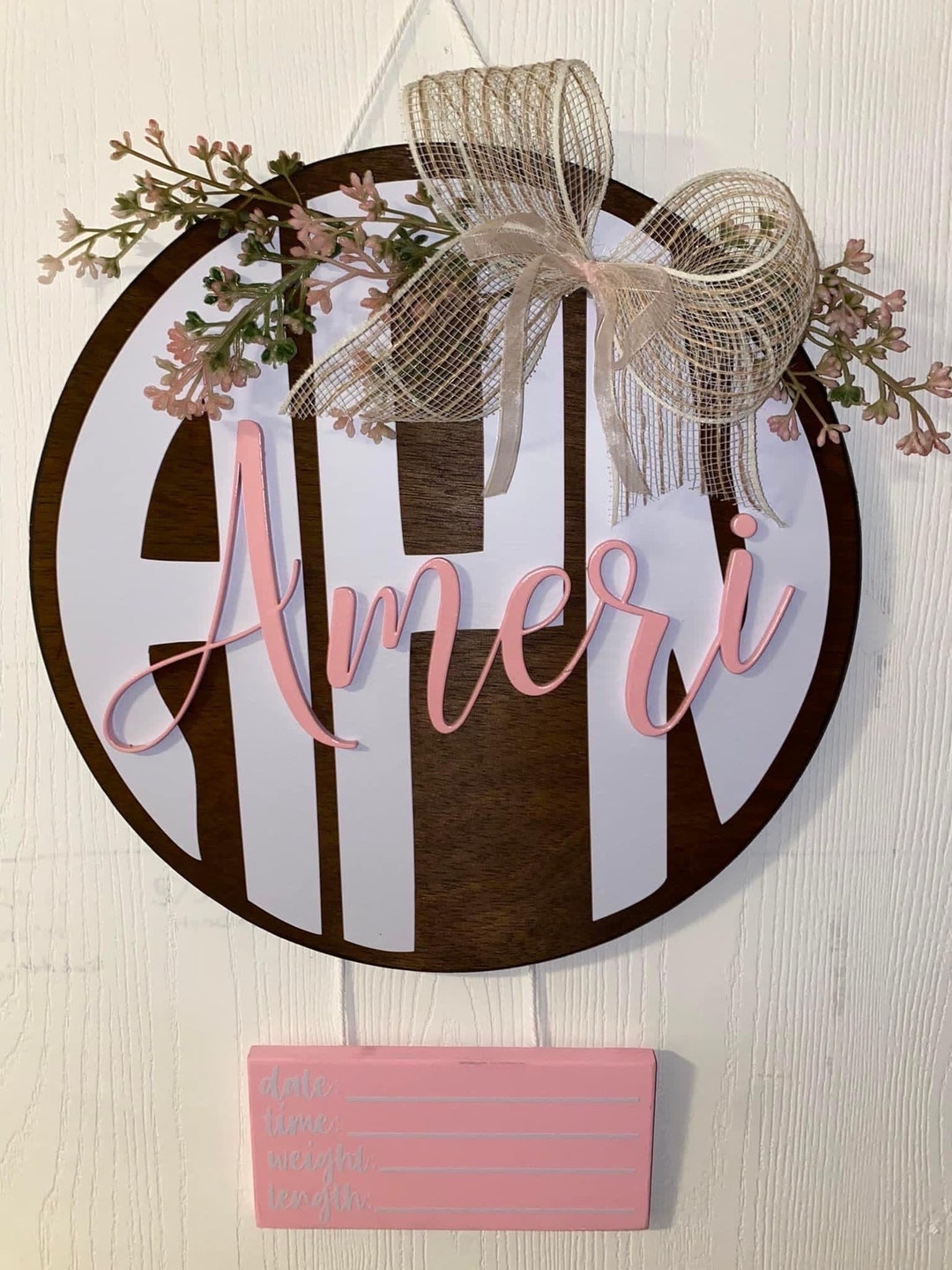 3D Lettering/ Baby Girl/ Birth Stat Sign/ Hospital Photo Prop/ Nursery ...