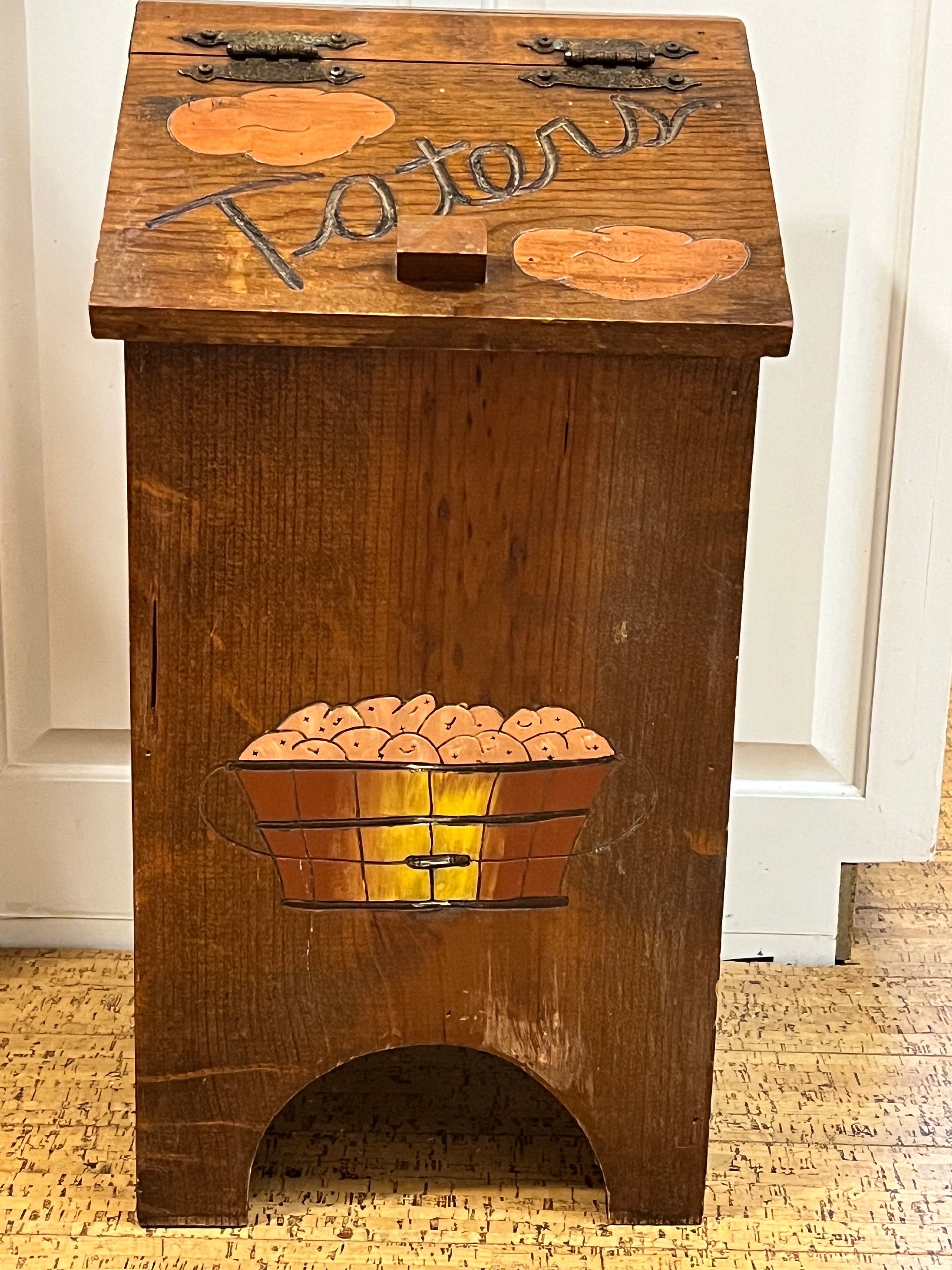 Vintage Wooden Potato Bin - Etsy