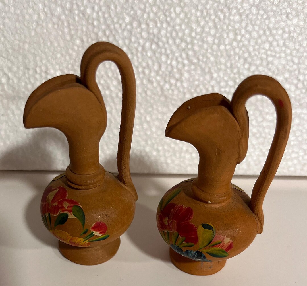 Miniature Red Clay Pottery Pitcher Hand Painted - Etsy