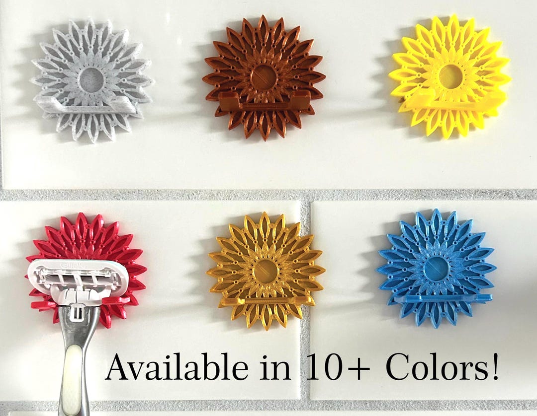 Floral Wall Mounted Razor Holder for Bathroom Organization and Shower ...