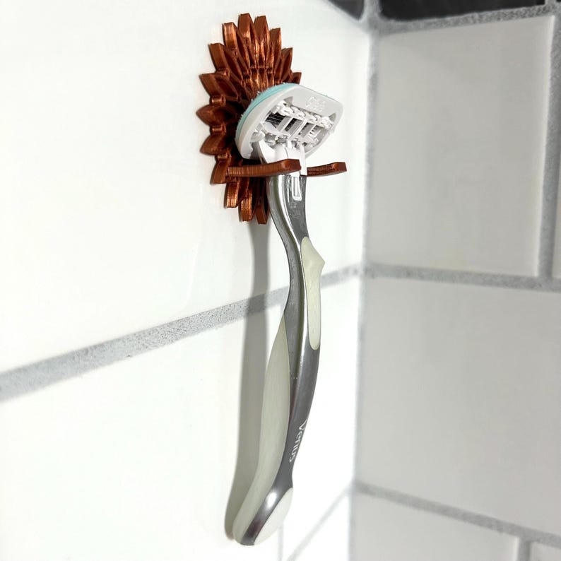 Floral Wall Mounted Razor Holder for Bathroom Organization and Shower ...