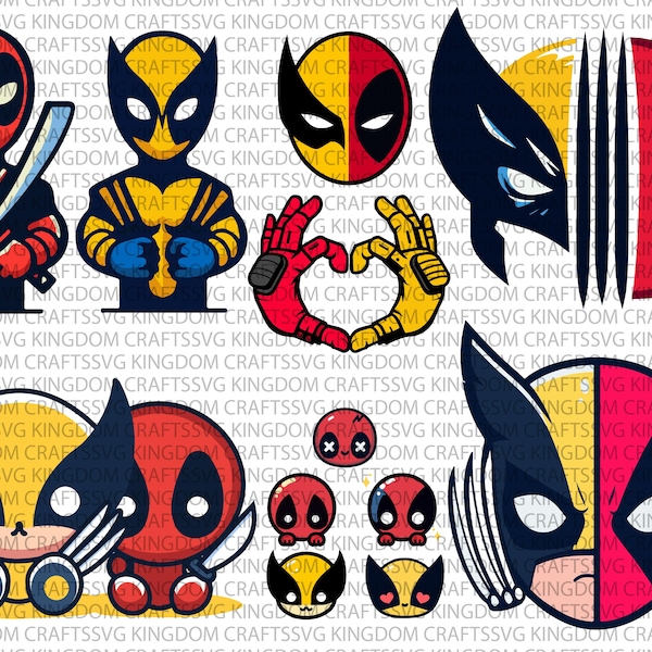 Wolverine and Deadpool Silhouette Svg - Etsy