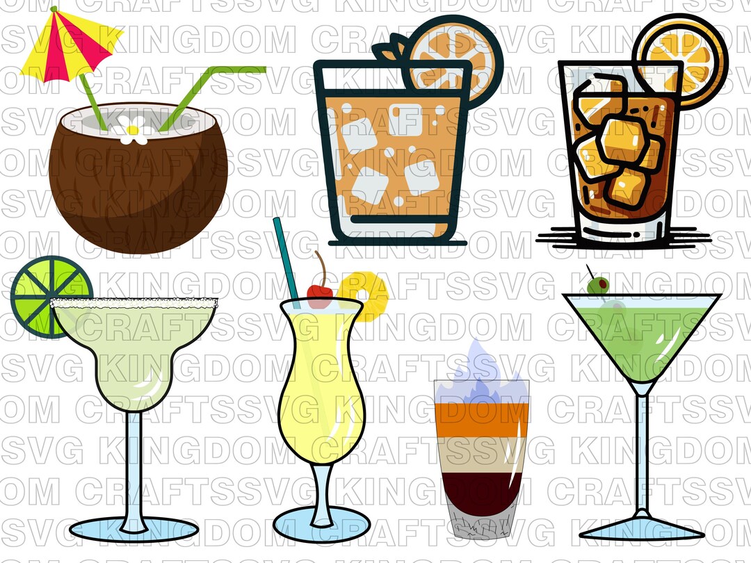 Cocktail SVG Bundle Cute and Colorful Drink Designs for Cricut ...