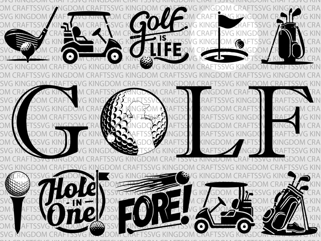 Modern Golf-themed SVG Bundle for Creative Crafting, FORE Svg, Hole in ...