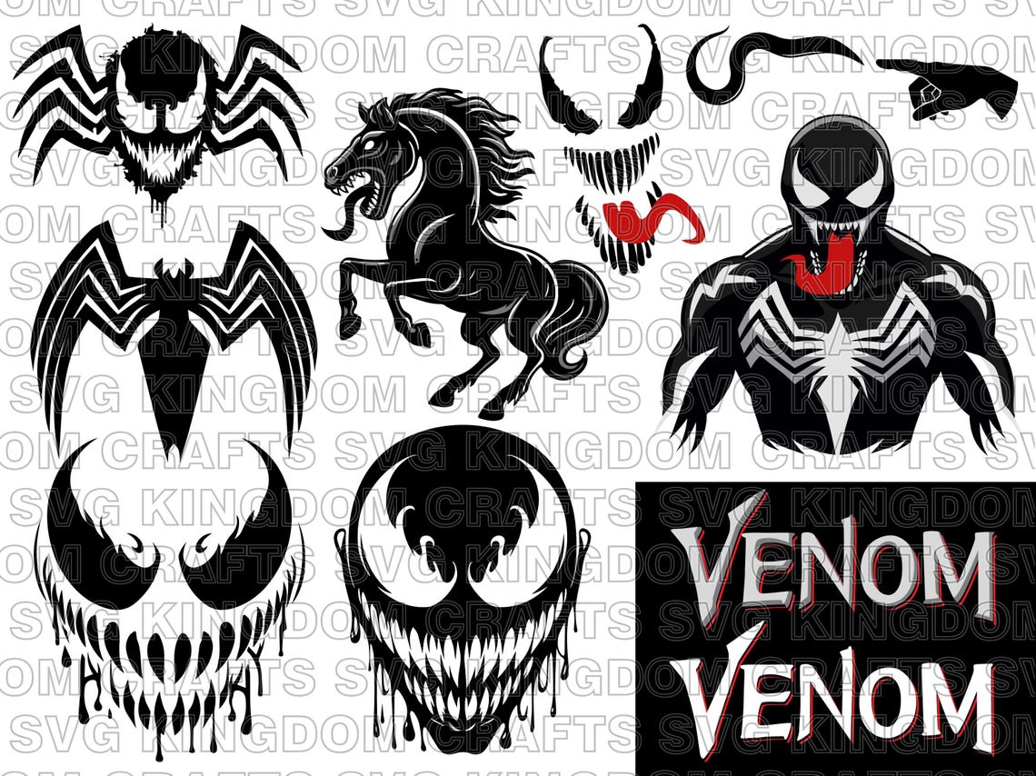 Venom SVG Bundle | Superhero Movie Clipart for Cricut and Silhouette - Etsy