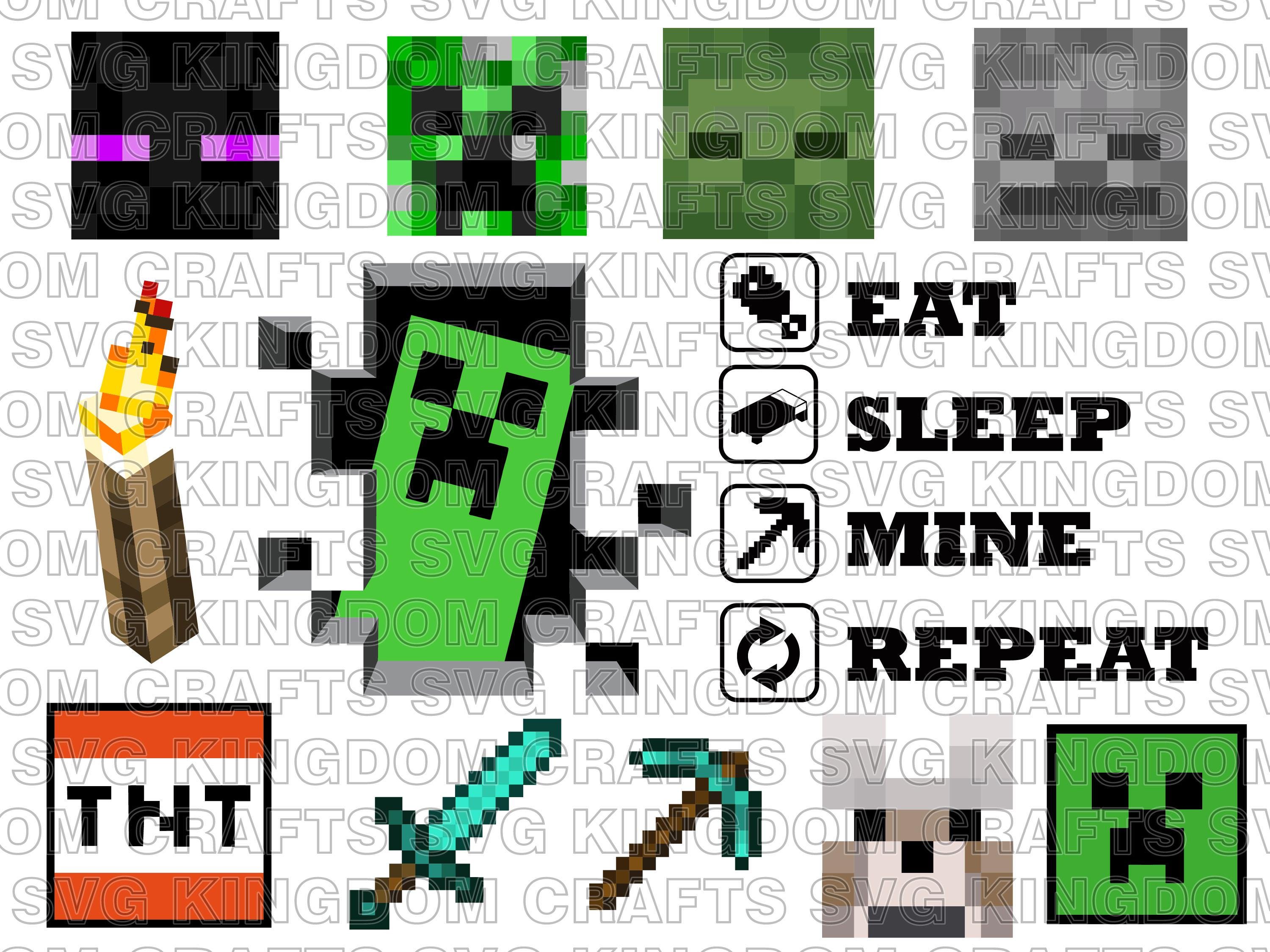 Minecraft SVG Bundle | Digital Download | Gamer Gift | PNG | PDF ...