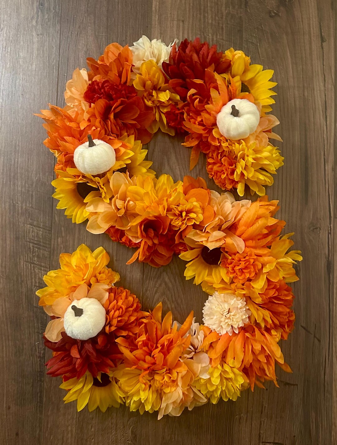 Floral Monogram Wood Letter S: Fall Decor, Nursery Wall Art - Etsy