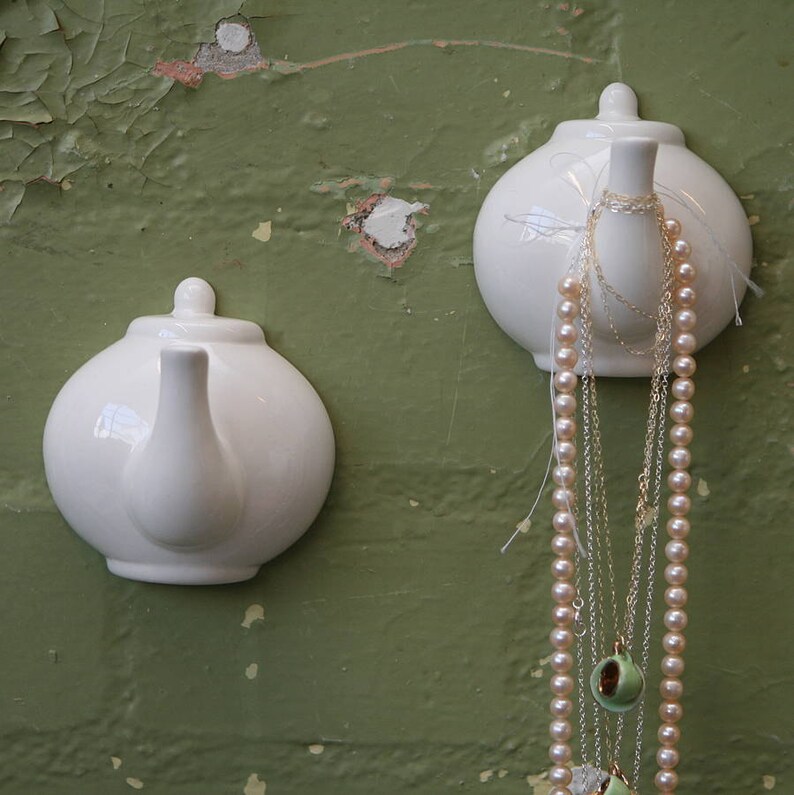 Tea Pot Spout Hook, Tea Towel Hook, Kitchen Hook, Ceramic Hool, Towel ...