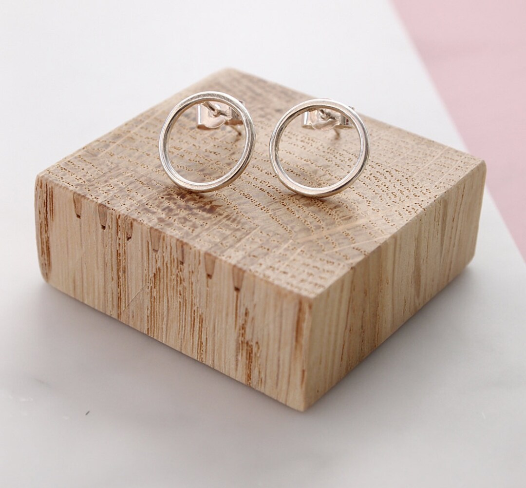 Ring Studs, Hoop Earrings, Circle Studs, Silver, Eco Silver, Hand Made ...