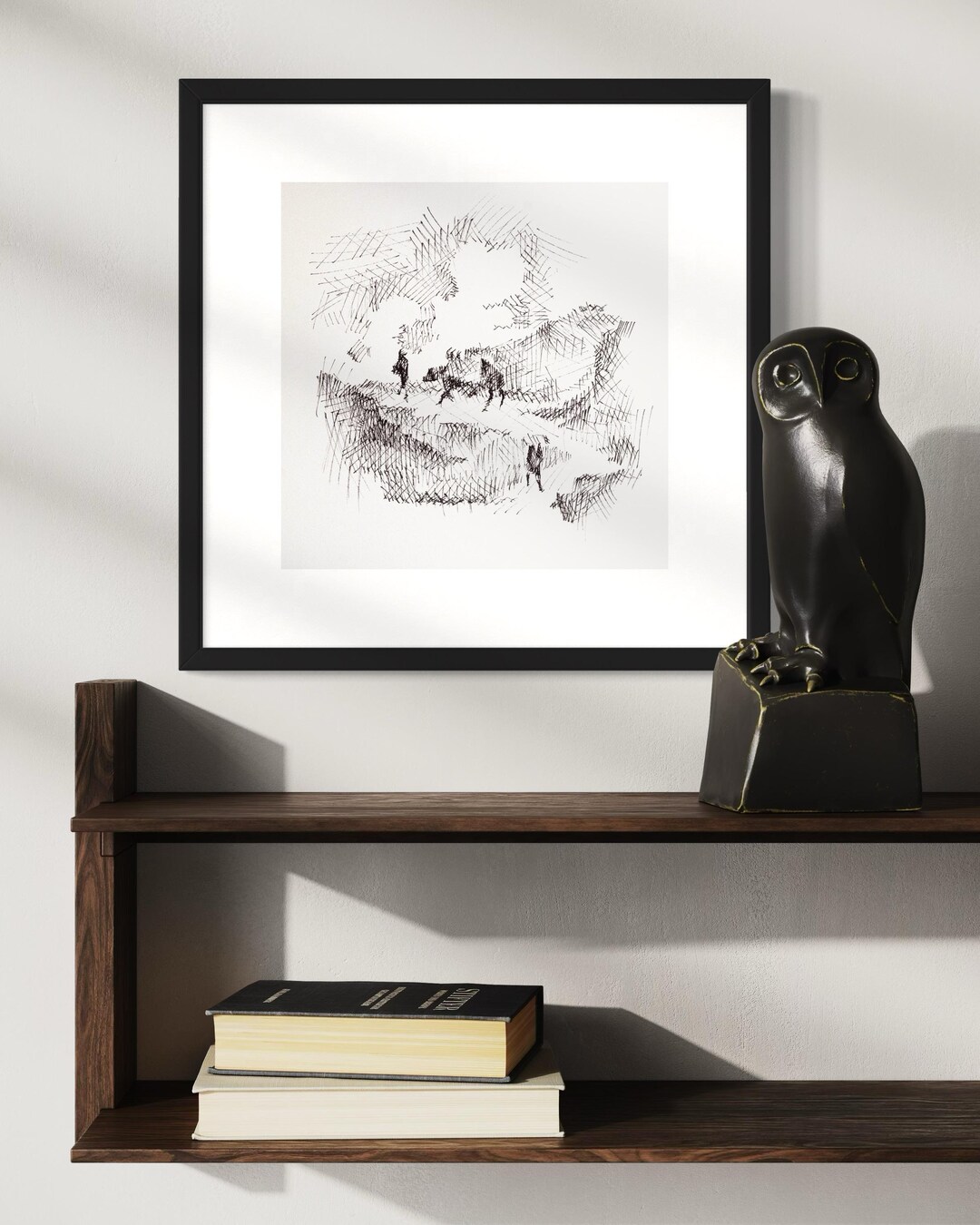 Abstract Landscape Ink Line Drawing Wall Art Print - Etsy