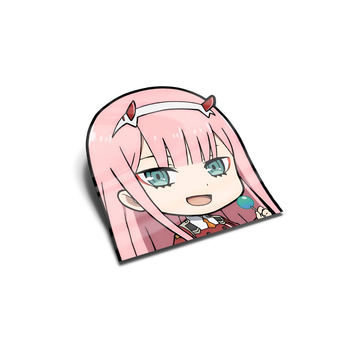 Laminated Zero Two Peeker Sticker, UV Resistant, Water Proof - Etsy