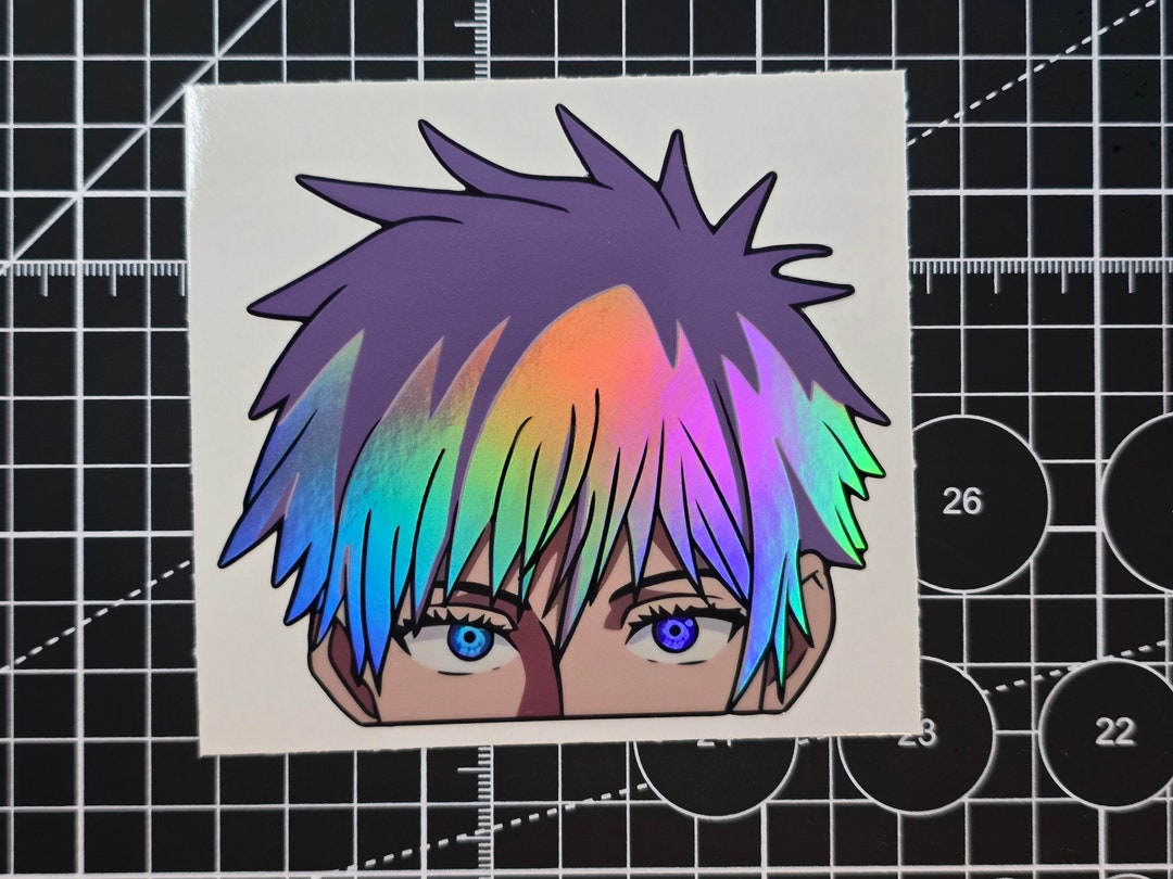 Spot Holographic JJK Characters Peeker Laminated Vinyl - Etsy